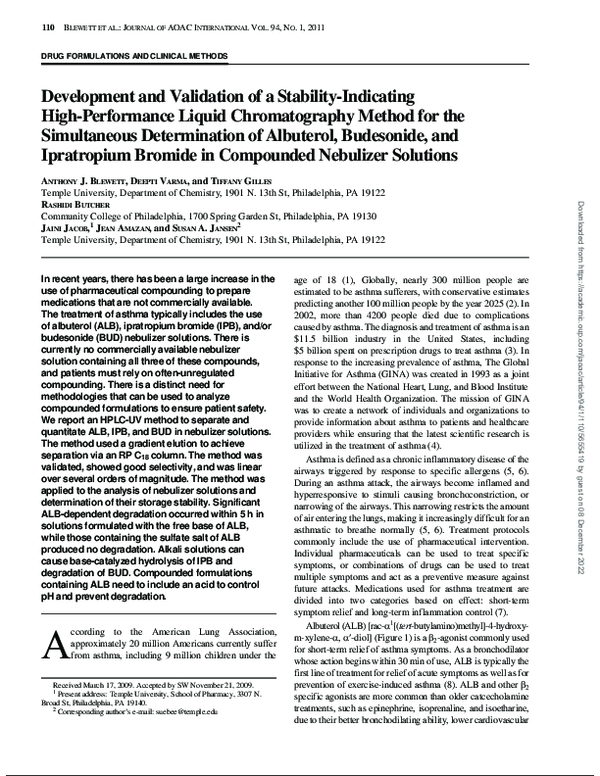 (PDF) Development and Validation of a Stability-Indicating High-Performance Liquid ...