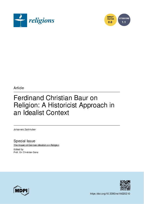 (PDF) Ferdinand Christian Baur on Religion: A Historicist Approach in ...