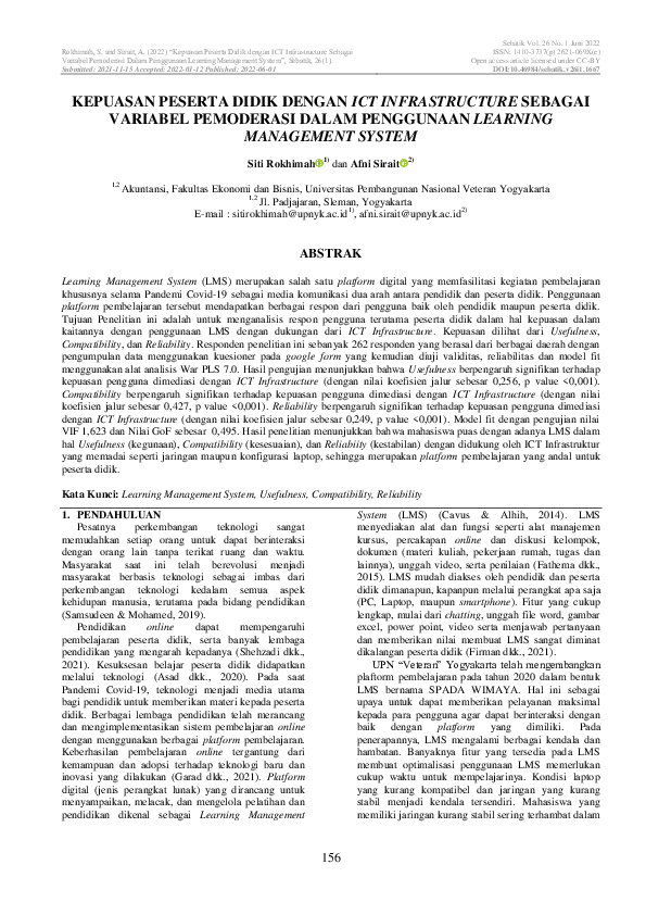 (PDF) Kepuasan Peserta Didik Dengan Ict Infrastructure Sebagai Variabel Pemoderasi Dalam ...