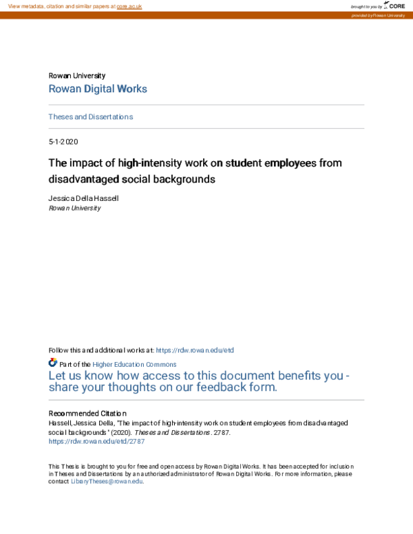 (PDF) The impact of high-intensity work on student employees from ...