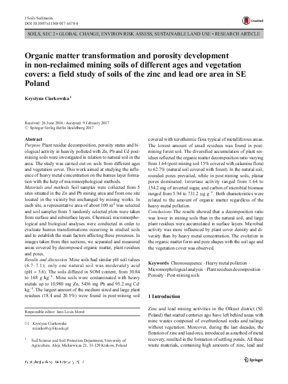 (PDF) Organic matter transformation and porosity development in non ...