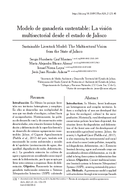 (PDF) Modelo de ganadería sustentable: La visión multisectorial desde el estado de Jalisco