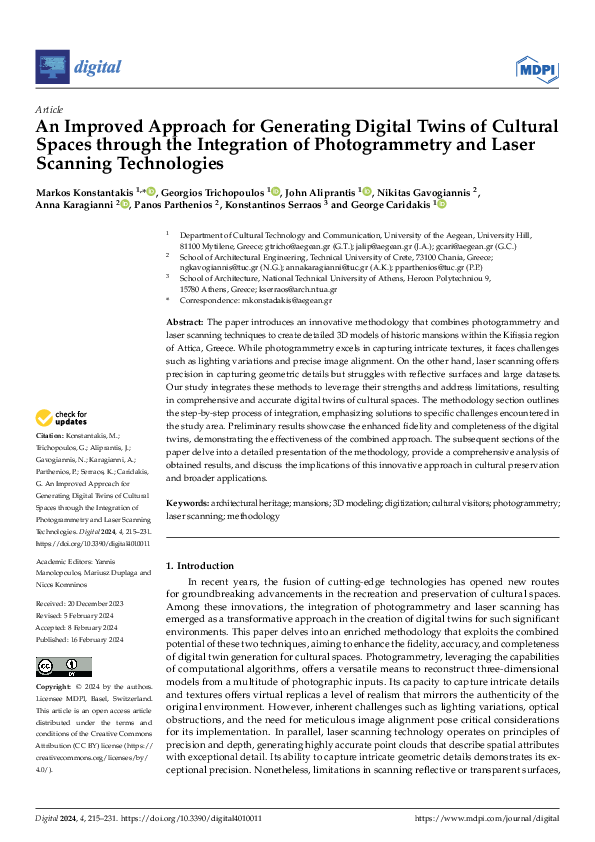 (PDF) An Improved Approach for Generating Digital Twins of Cultural Spaces through the ...