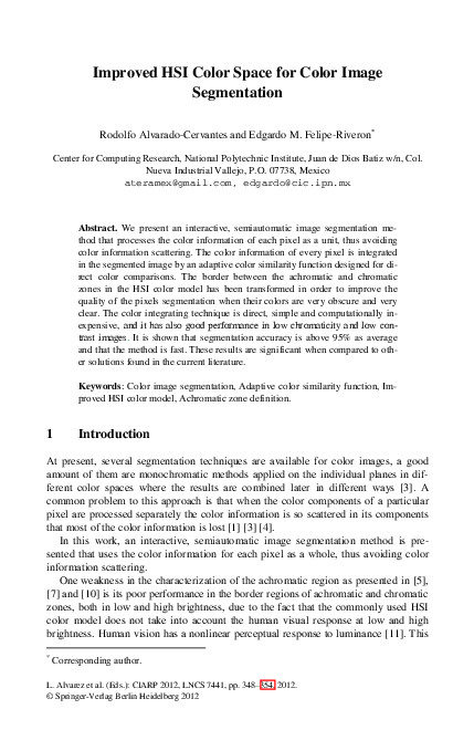 (PDF) Improved HSI Color Space for Color Image Segmentation | Edgardo ...