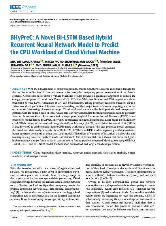 (PDF) BHyPreC: A Novel Bi-LSTM Based Hybrid Recurrent Neural Network Model to Predict the CPU ...
