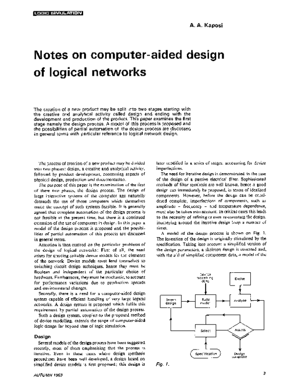 (PDF) Notes on computer-aided design of logical networks