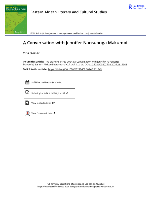 (PDF) A Conversation with Jennifer Nansubuga Makumbi