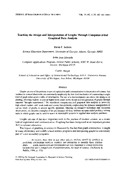 (PDF) Teaching the design and interpretation of graphs through computer ...