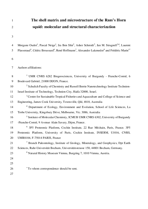 (PDF) The shell matrix and microstructure of the Ram’s Horn squid ...