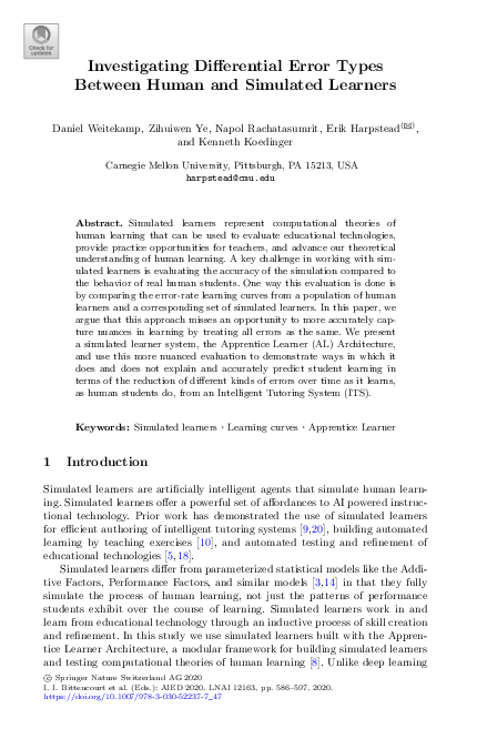 (PDF) Investigating Differential Error Types Between Human and ...