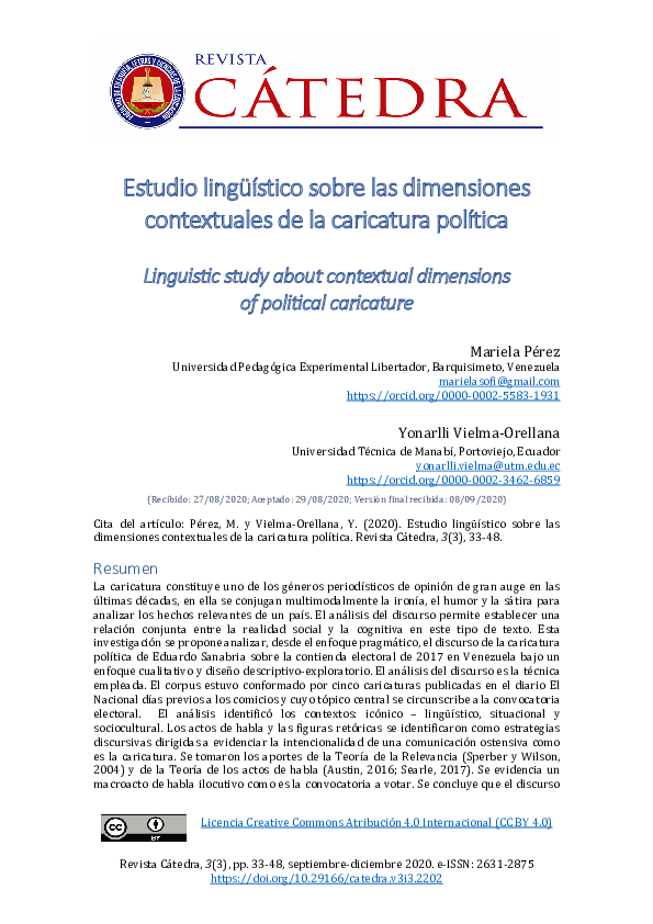 (PDF) Estudio lingüístico sobre las dimensiones contextuales de la caricatura política