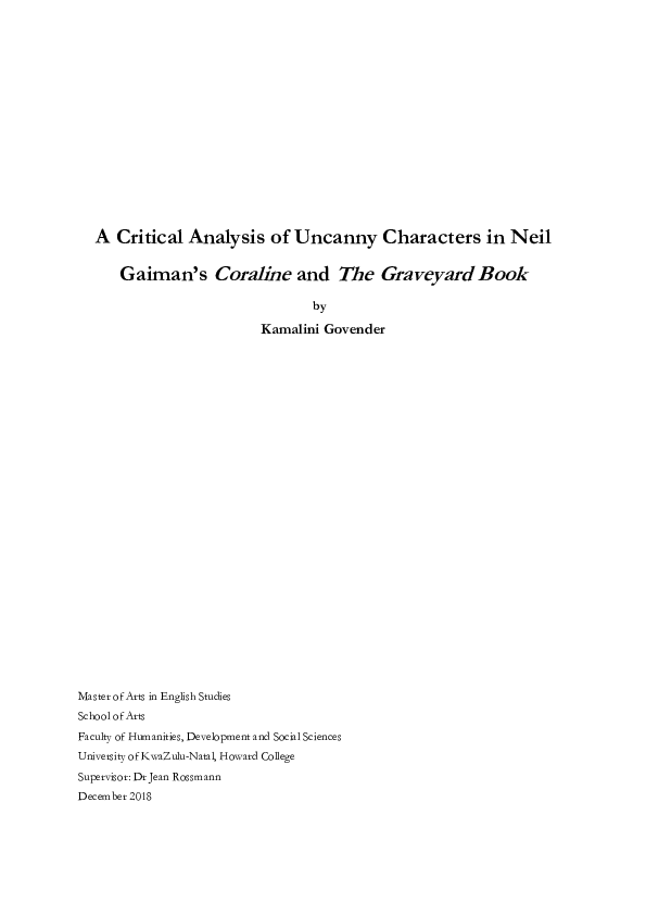(PDF) A critical analysis of uncanny characters in Neil Gaiman’s ...
