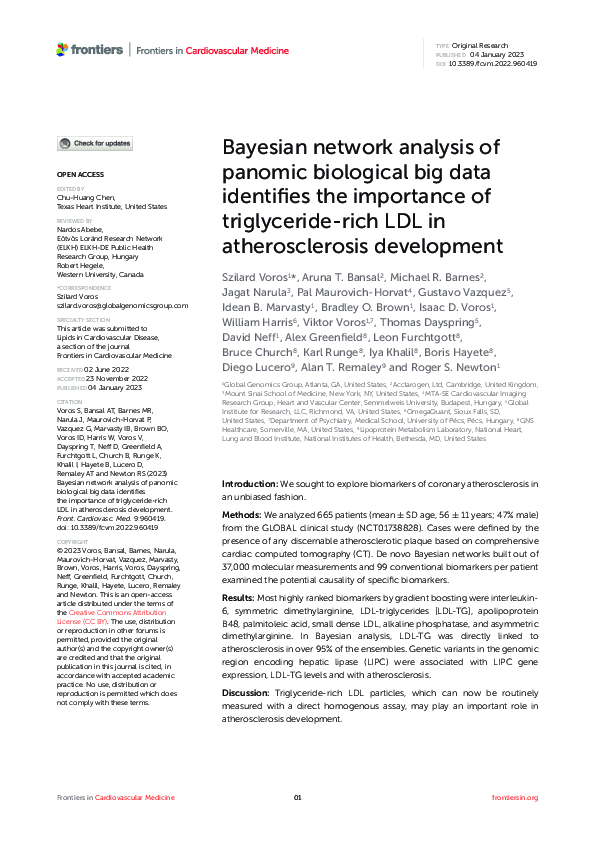 (PDF) Bayesian network analysis of panomic biological big data identifies the importance of ...