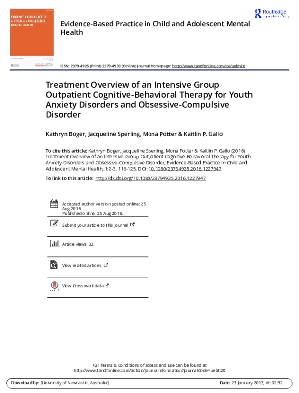 (PDF) Treatment Overview of an Intensive Group Outpatient Cognitive ...