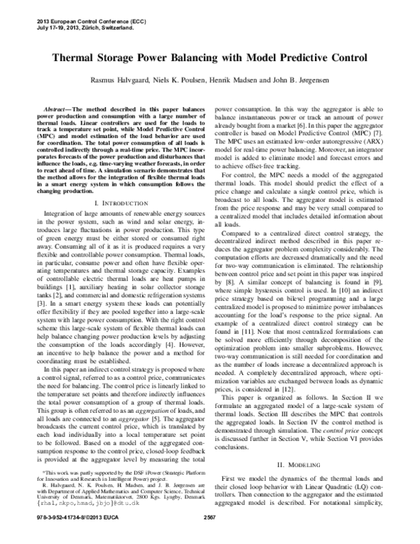 (PDF) Thermal storage power balancing with model predictive control | Henrik Madsen - Academia.edu