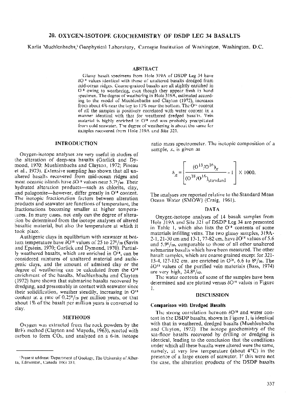 (PDF) Oxygen-Isotope Geochemistry of DSDP Leg 34 Basalts