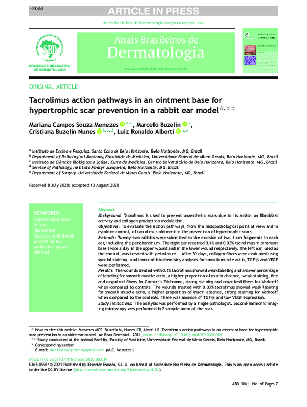 (PDF) Tacrolimus action pathways in an ointment base for hypertrophic ...