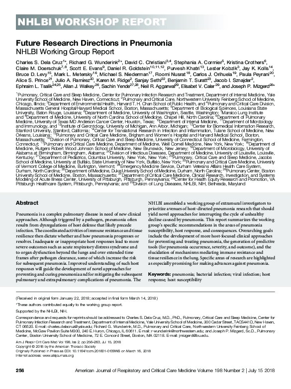 (PDF) Future research directions in pneumonia