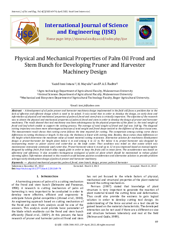 (PDF) Physical and Mechanical Properties of Palm Oil Frond and Stem ...