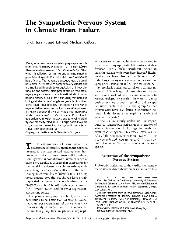 (PDF) The sympathetic nervous system in chronic heart failure