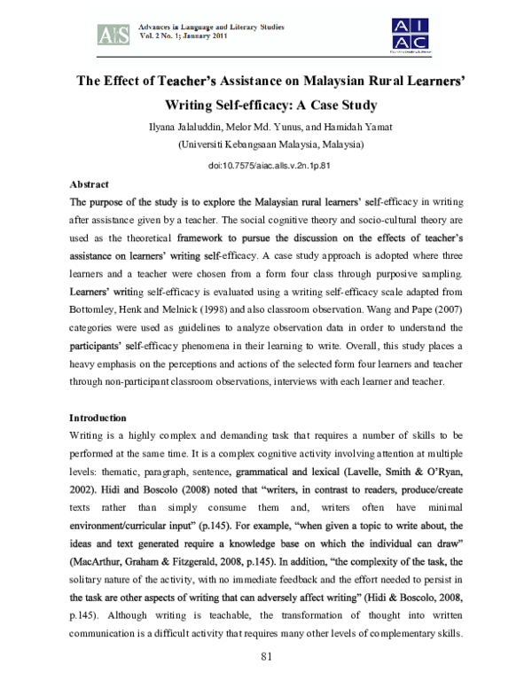 (PDF) The Effect of Teacher's Assistance on Malaysian Rural L Writing ...