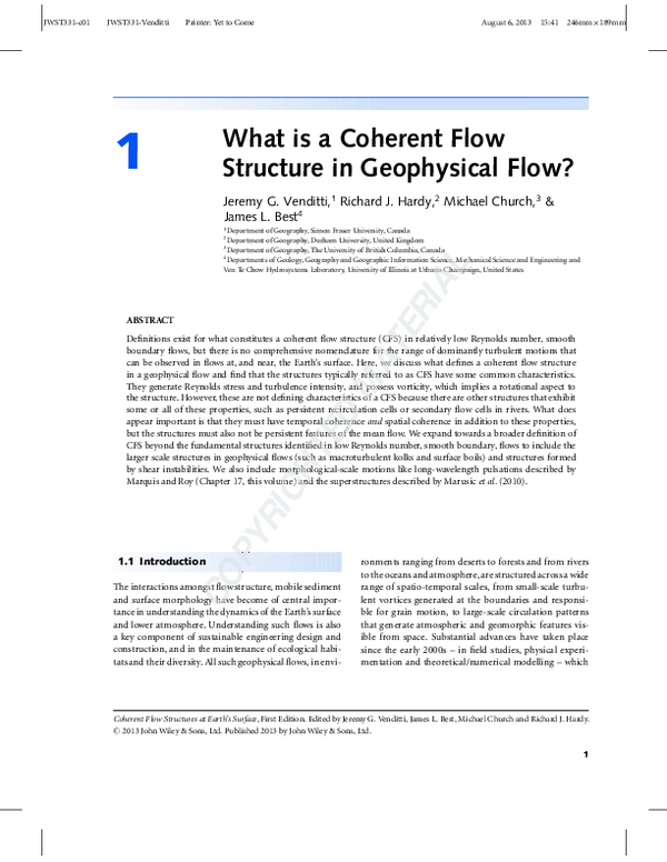 (PDF) What is a Coherent Flow Structure in Geophysical Flow?