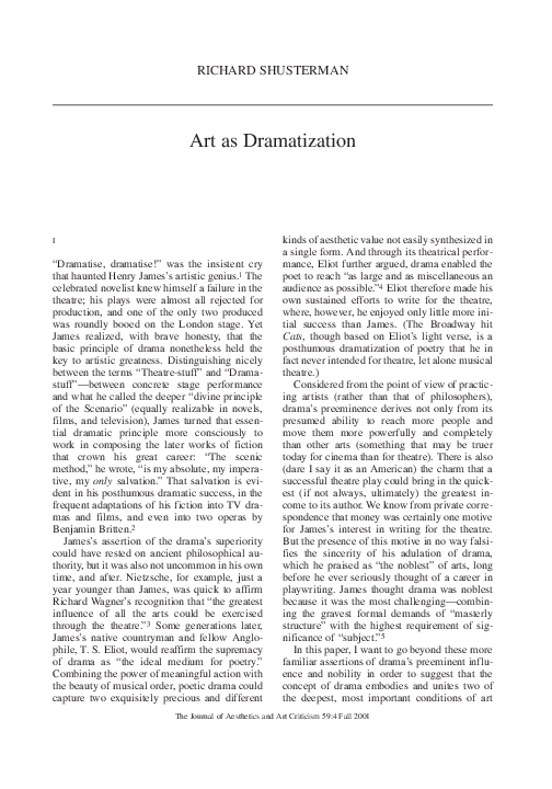 (PDF) Art as Dramatization