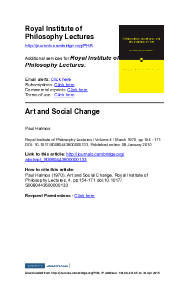 (PDF) Art and Social Change