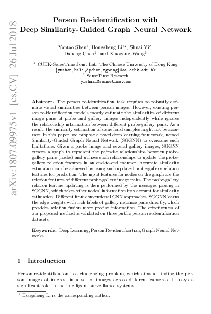 (PDF) Person Re-identification with Deep Similarity-Guided Graph Neural ...