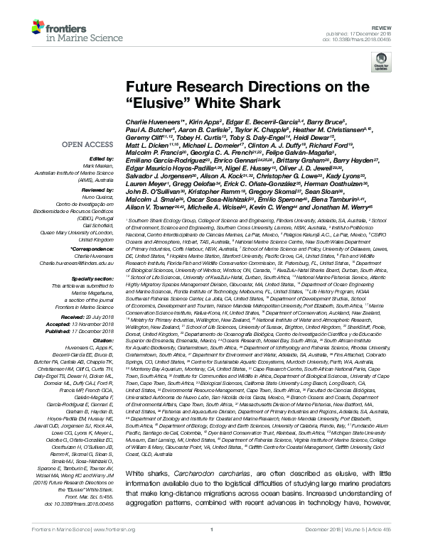 Future Research Directions on the “Elusive” White Shark