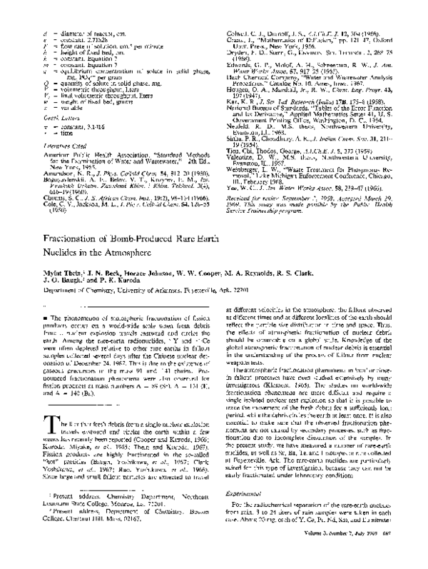 (PDF) Fractionation of [atomic] bomb-produced rare-earth nuclides in ...