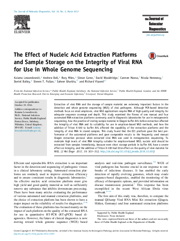 (PDF) The Effect of Nucleic Acid Extraction Platforms and Sample ...