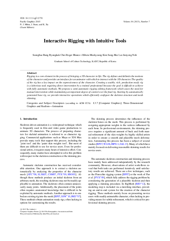 (PDF) Interactive Rigging with Intuitive Tools | Seungbae Bang - Academia.edu