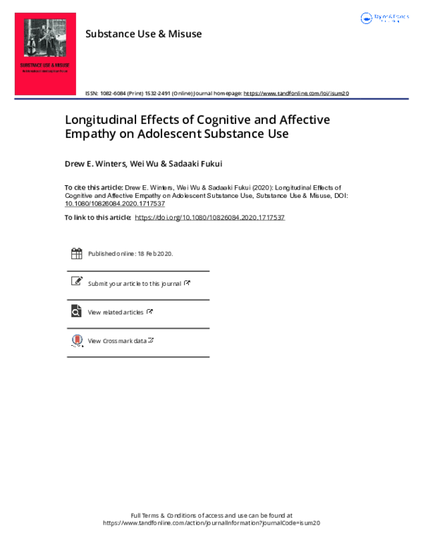 (PDF) Longitudinal Effects of Cognitive and Affective Empathy on ...