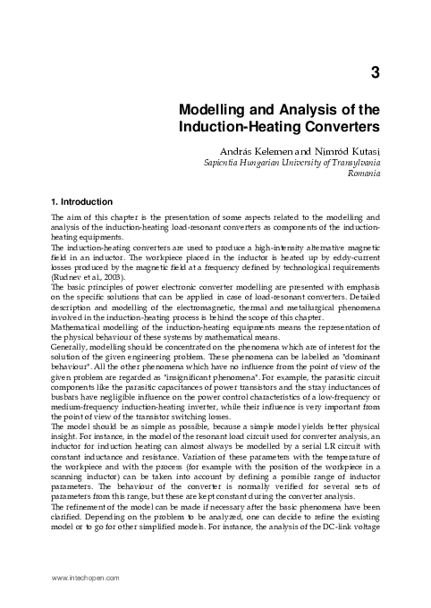 (PDF) Modeling and Analysis of Induction Heating Converters