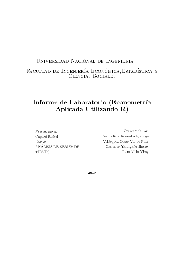 (PDF) Informe de Laboratorio (Econometría Aplicada Utilizando R)
