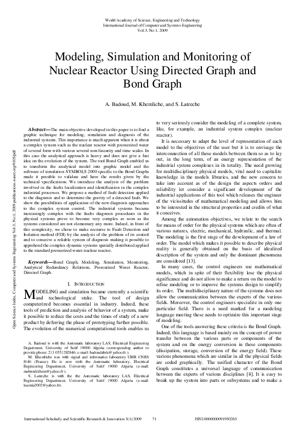 (PDF) Modeling, Simulation and Monitoring of Nuclear Reactor Using ...