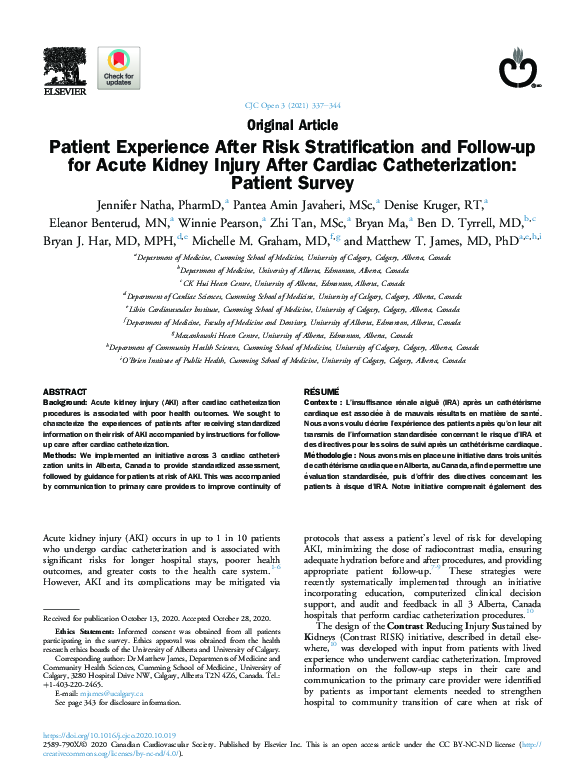 (PDF) Patient Experience After Risk Stratification and Follow-up for Acute Kidney Injury After ...