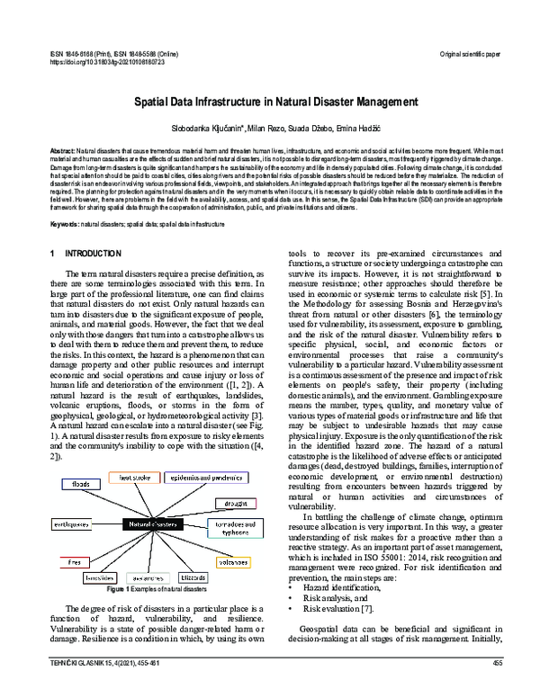(PDF) Spatial Data Infrastructure in Natural Disaster Management