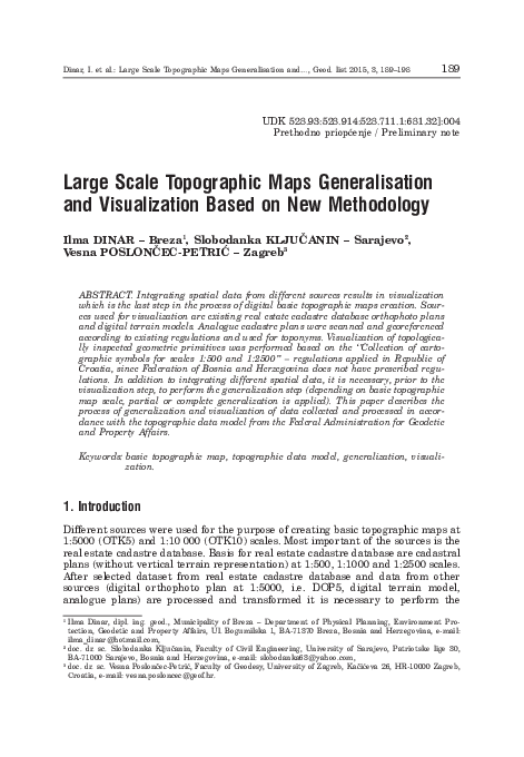 Pdf Large Scale Topographic Maps Generalisation And Visualization Based On New Methodology
