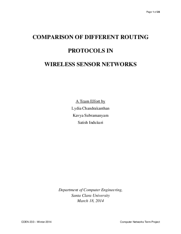 (PDF) Comparison of Different Routing Protocols in Wireless Sensor ...