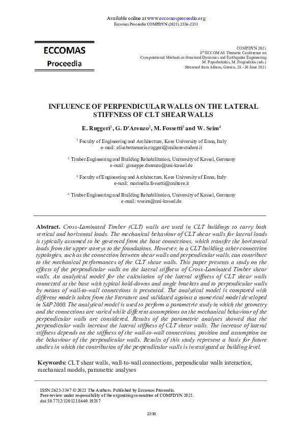 (PDF) Influence of Perpendicular Walls on the Lateral Stiffness of CLT ...