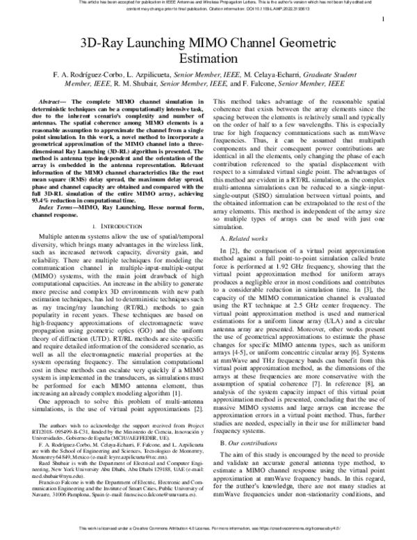 (PDF) 3D-Ray Launching MIMO Channel Geometric Estimation | Raed Shubair - Academia.edu