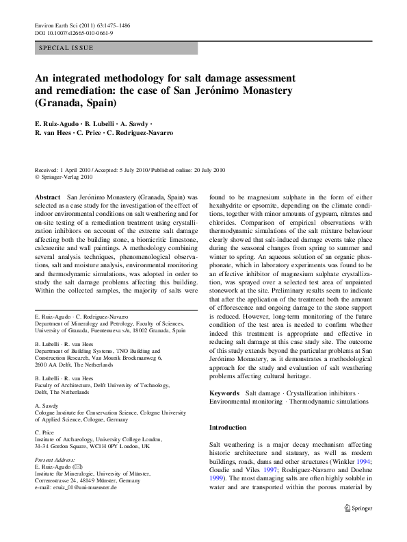(PDF) An integrated methodology for salt damage assessment and remediation: the case of San ...