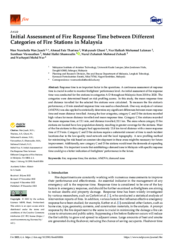 (PDF) Initial Assessment of Fire Response Time between Different ...
