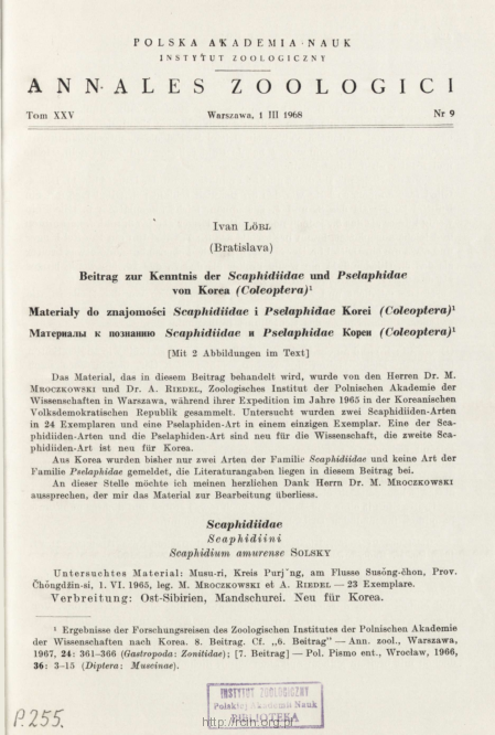 (PDF) Beitrag zur Kenntnis der Scaphidiidae und Pselaphidae von Korea ...