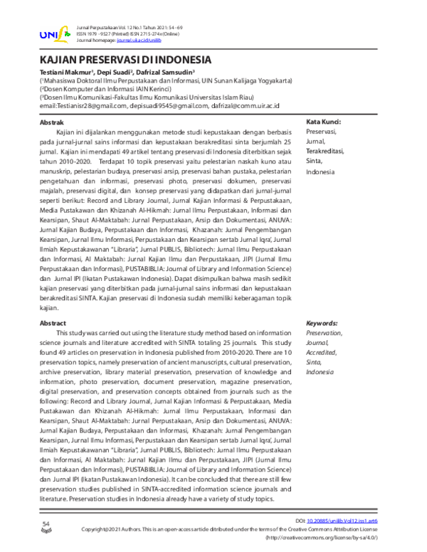 (PDF) Kajian Preservasi Di Indonesia