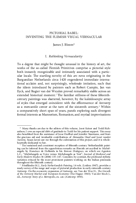 (PDF) Pictorial Babel: Inventing the Flemish Visual Vernacular