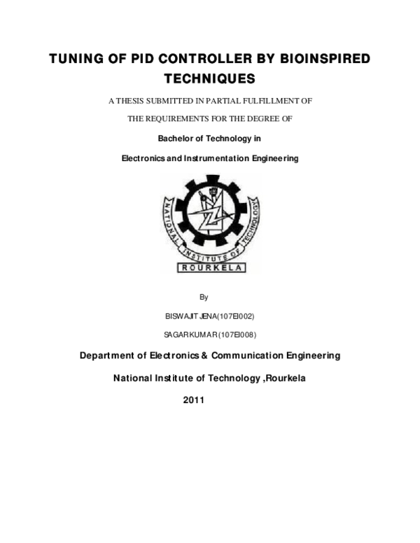 (PDF) Tuning of PID controller by bioinspired techniques | Sagar Kumar - Academia.edu