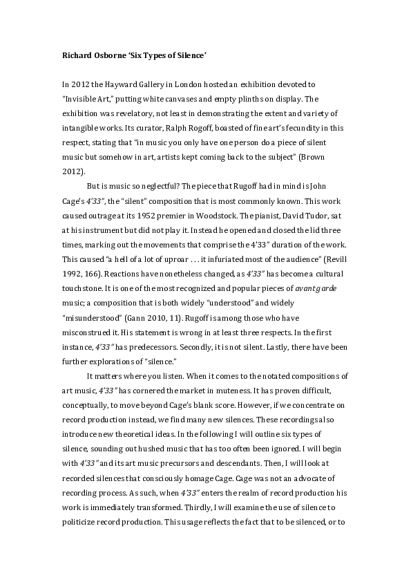 (PDF) Six Types of Silence